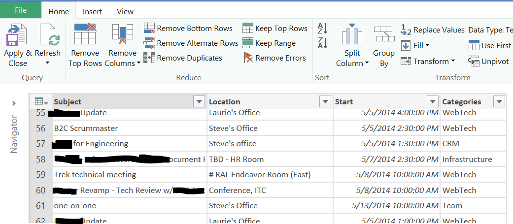 Using Power Query to Analyze Your Schedule – Steve Novoselac's Blog